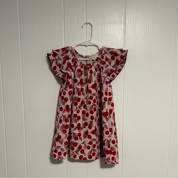 kate spade | Dresses | Kate Spade Girls Pink Cherry Ruffle Shoulder ...